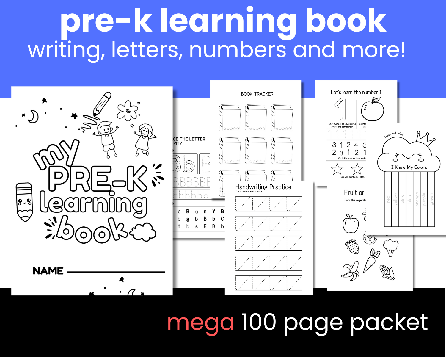MEGA Pre-K Learning Book for writing, letters, numbers and more! – Gud ...
